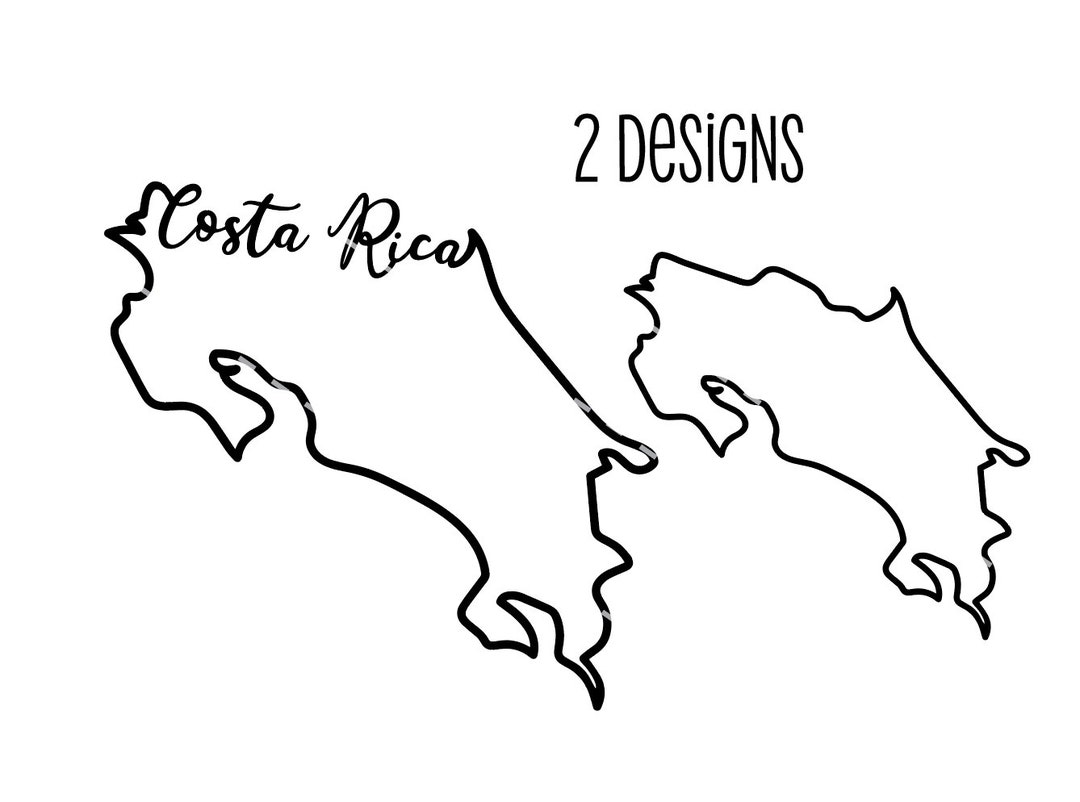 Costa Rica Outline SVG PNG, Costa Rica Cursive Vector, Costa Rican ...