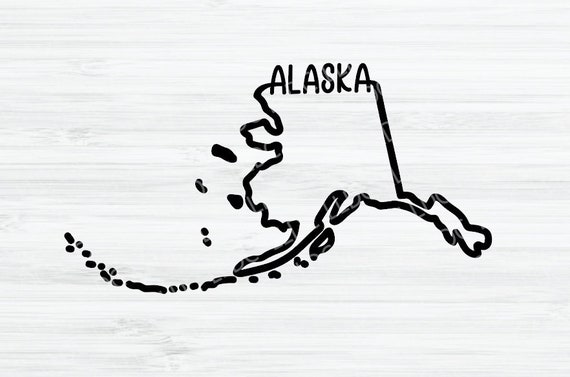 Alaska Outline SVG File. Alaska Vector File. Alaska design. | Etsy