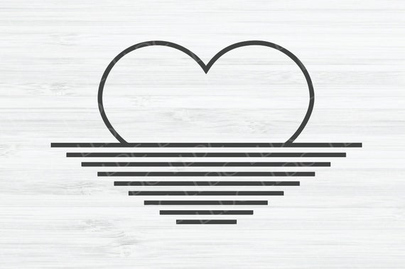 Heart Sun Svg Sun and the Sea Svg Sunrise Svg Waves Svg | Etsy