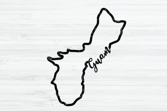 Guam Outline SVG Guam Cursive Vector File Guam Svg Guam - Etsy