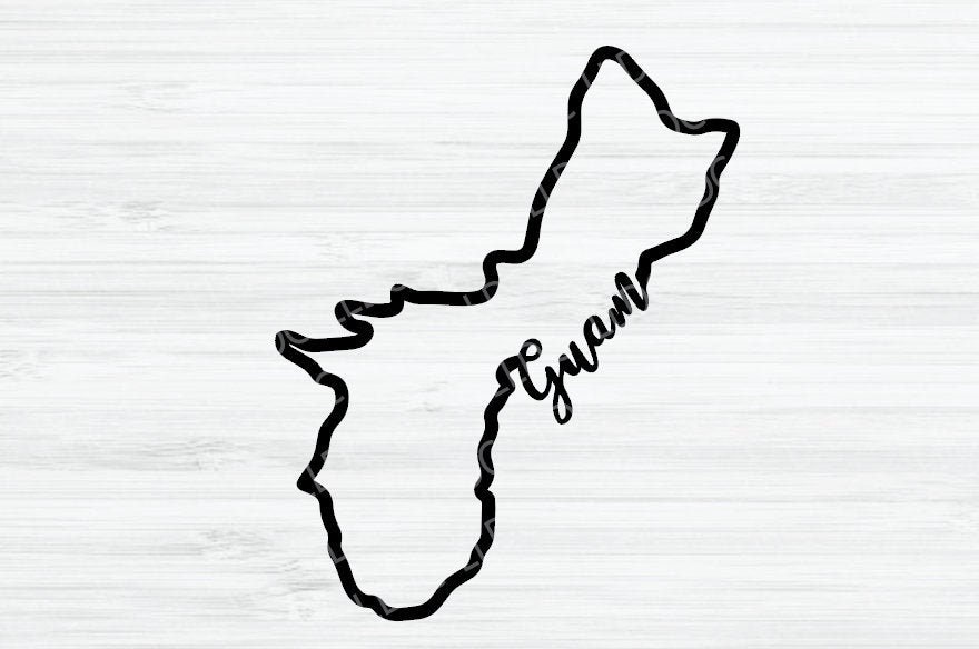 Guam Outline SVG Guam Cursive Vector File Guam Svg Guam - Etsy