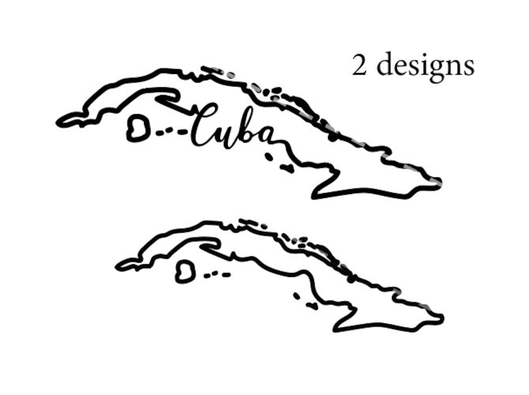 Cuba Cursive Outline SVG, Cuba Vector Outline, Cuba Design, Country Svg ...