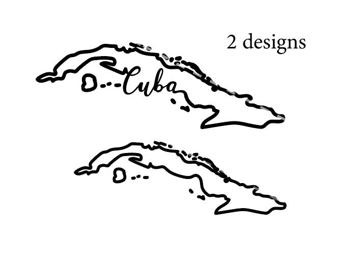 Cuba Cursive Outline SVG, Cuba Vector Outline, Cuba Design, Country Svg ...
