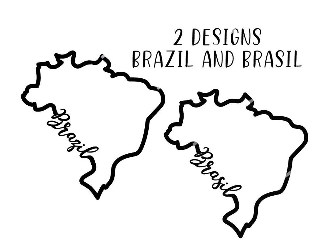 Brasil Outline SVG, Brazil Cursive Vector, Brasil Design, Country Svg ...
