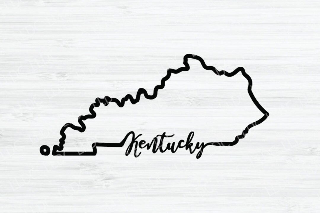 Kentucky Outline SVG. Kentucky Cursive Vector File. Kentucky Design ...