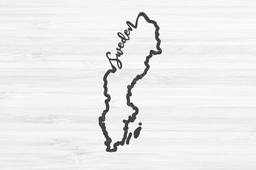 Sweden Outline SVG | Sweden Cursive Vector File | Sweden Design ...