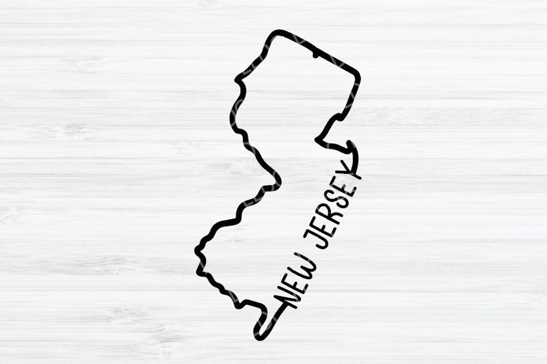New Jersey Outline Svg New Jersey Vector File New Jersey Design New