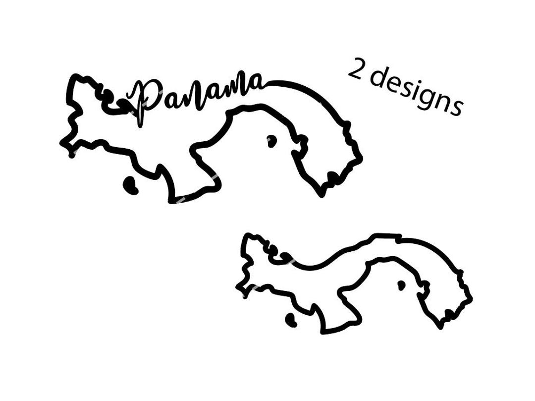 Panama Outline SVG PNG, Panama Cursive Vector, Panamanian Design ...