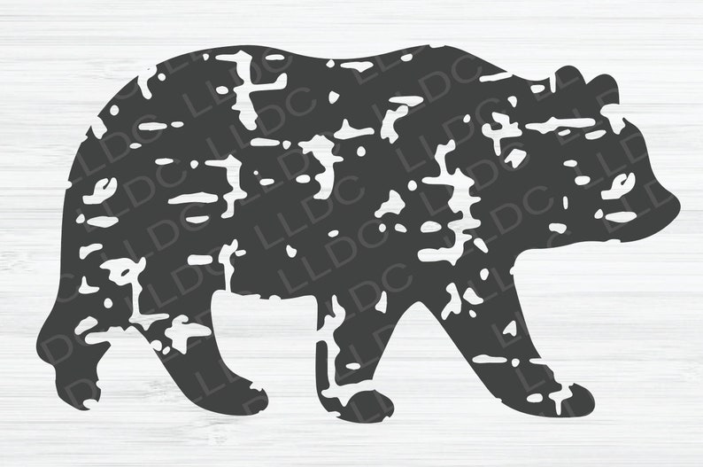Grunge Bear SVG Distressed Bear Svg Wildlife Svg Mama - Etsy