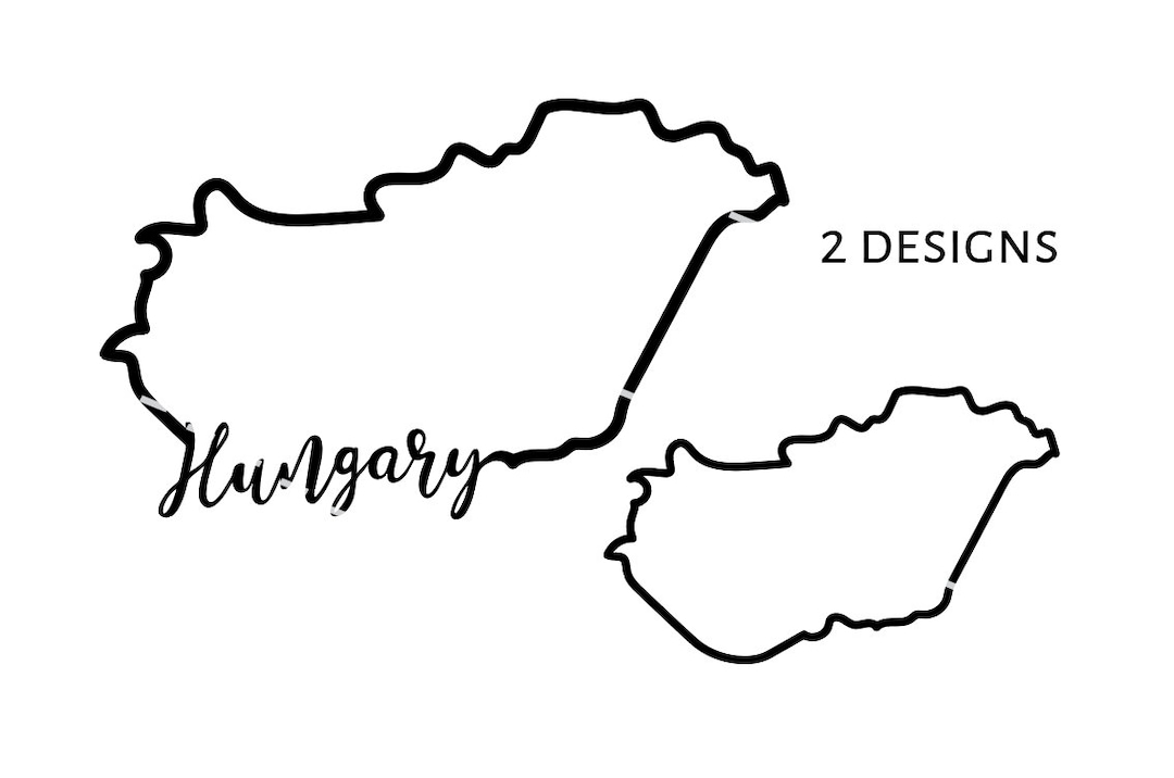 Hungary Outline SVG PNG, Hungary Cursive Vector File, Hungary Design ...