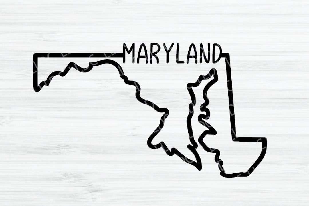 Maryland Outline SVG. Maryland Vector File. Maryland Design. Maryland ...