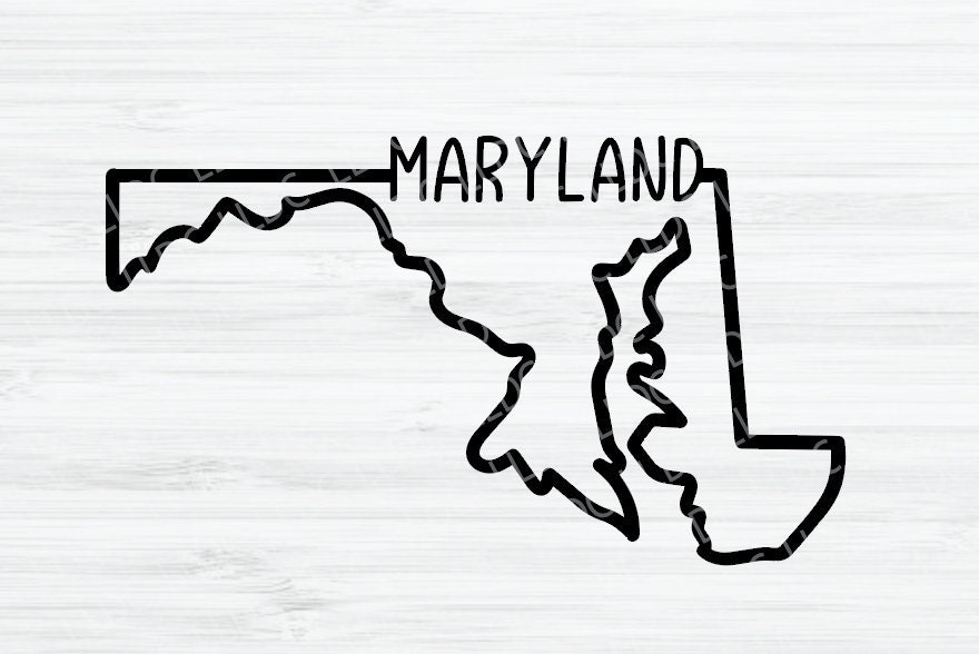 Maryland Outline SVG. Maryland Vector File. Maryland Design. Maryland ...