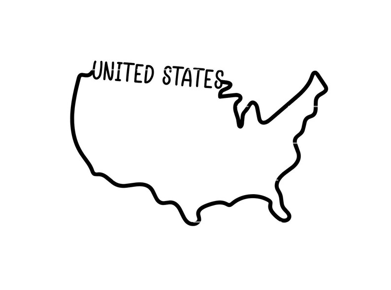 United States Outline Svg Png. USA Vector File. United States - Etsy