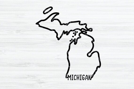 Michigan Outline SVG. Michigan Vector File. Michigan Design. - Etsy