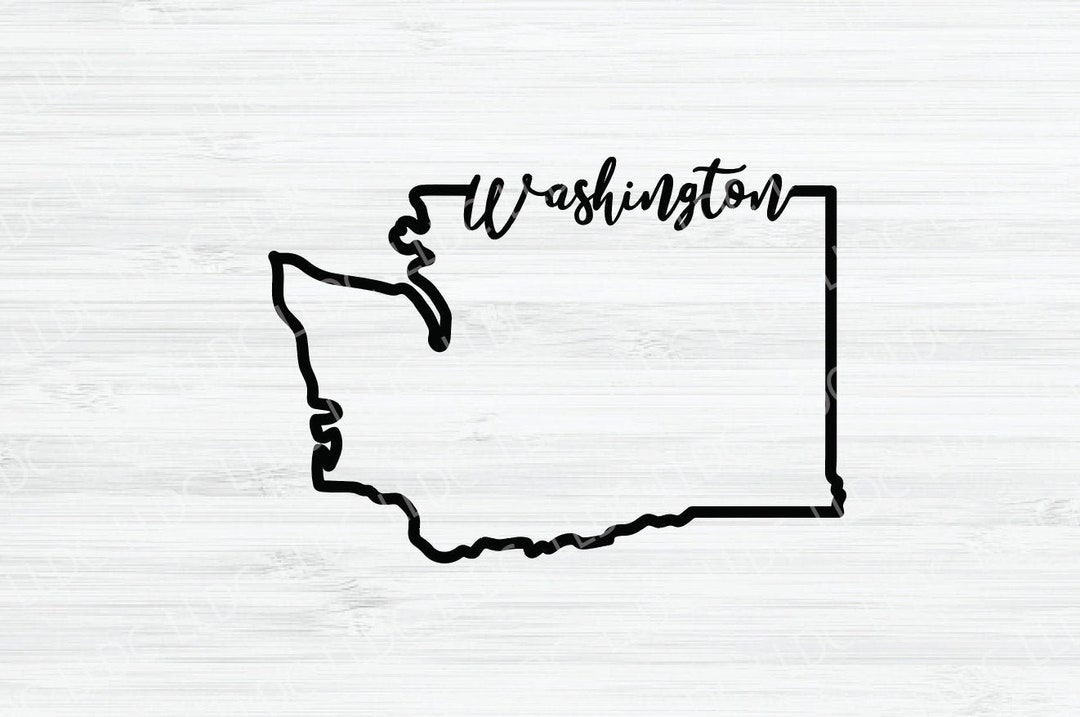 Washington Outline SVG. Washington Cursive Svg. Washington Vector File ...