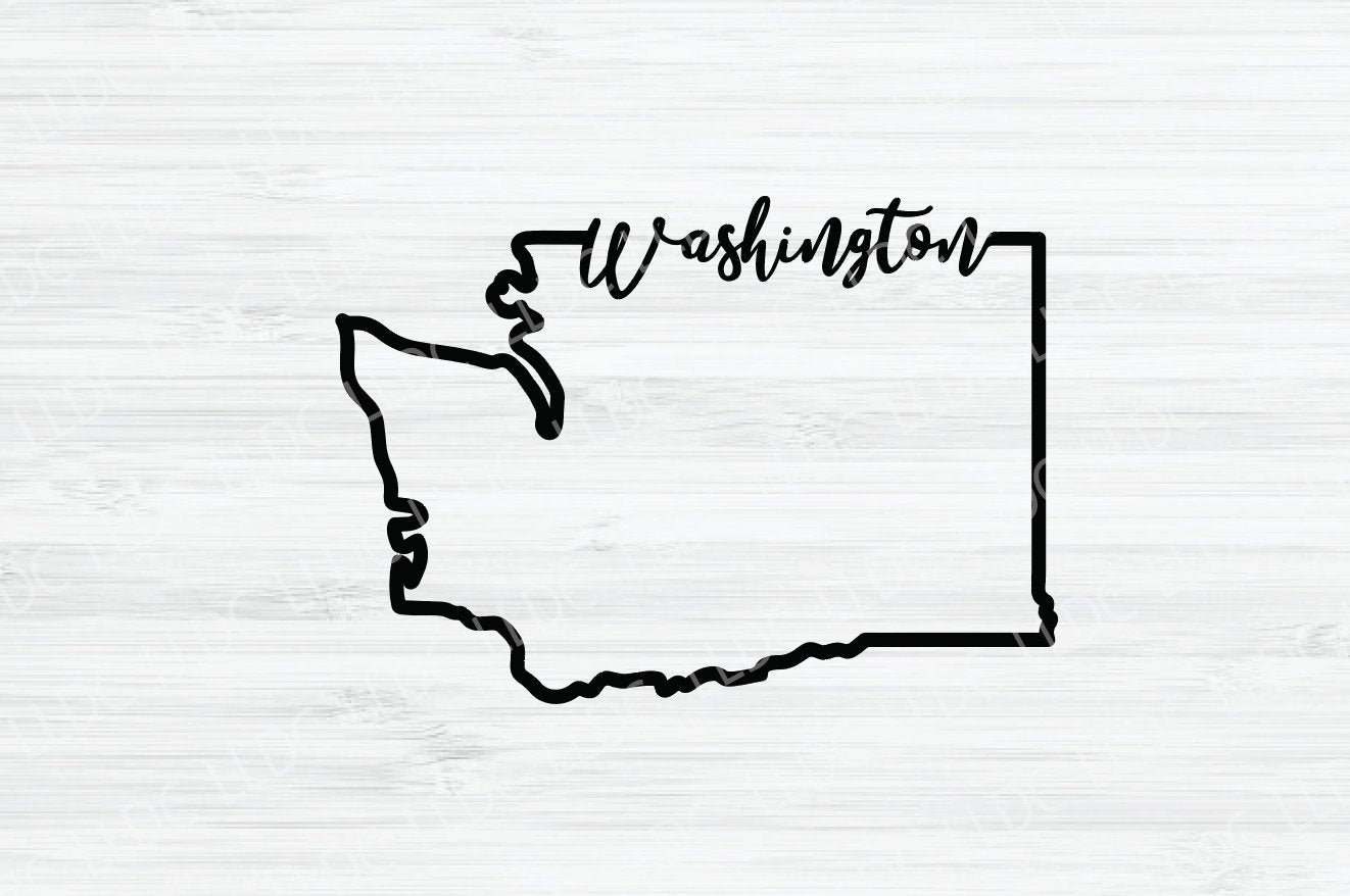 Washington Outline SVG. Washington Cursive Svg. Washington Vector File ...