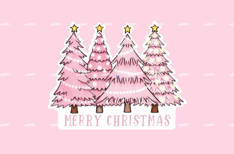 Printable Pink Christmas Digital Sticker Bundle Digital PNG - Etsy