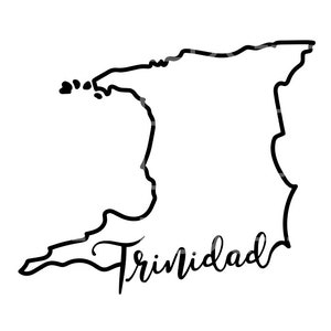 Trinidad and Tobago Outlines SVG/PNG, Trinidad Vector, Trinidad Cursive ...
