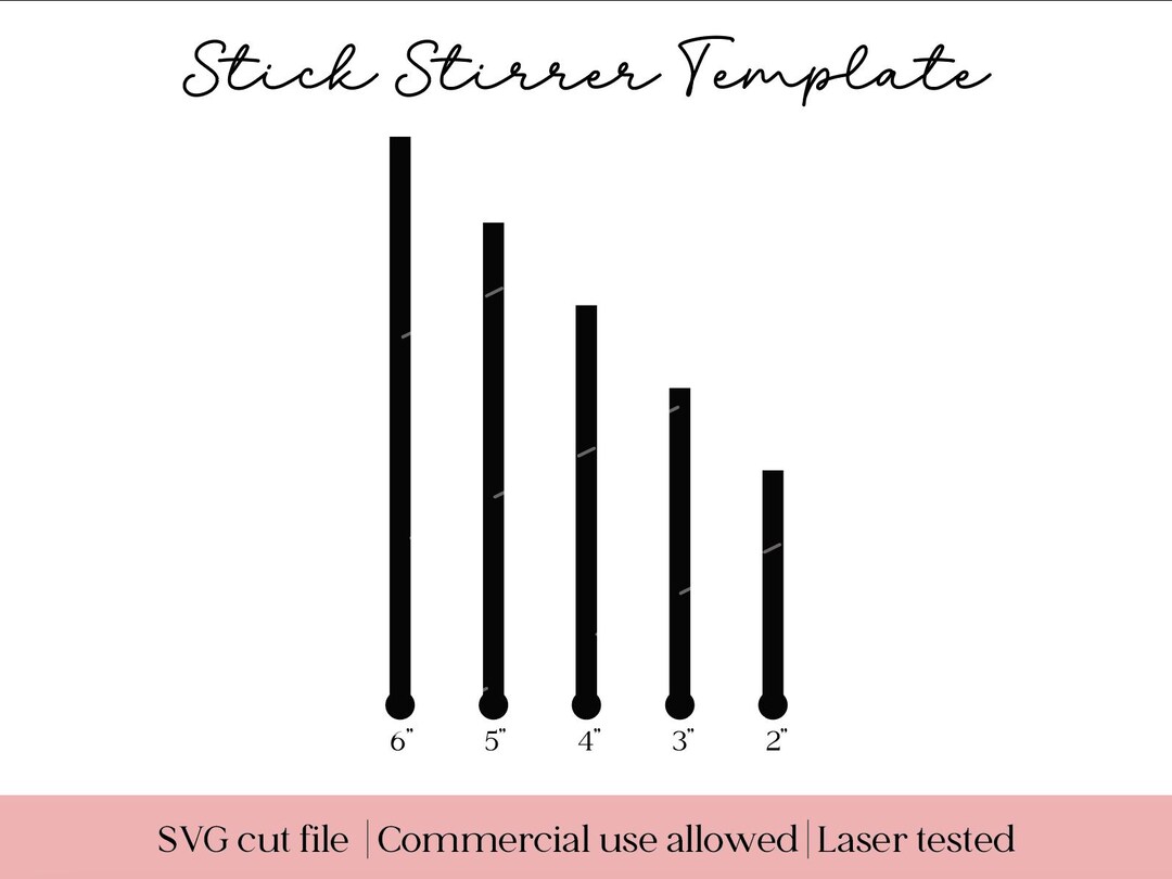 Stick Stirrer Template Svg, Drink Stirrer Svg File, Swizzle Stick File ...