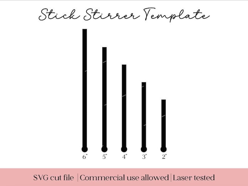 Stick Stirrer Template Svg, Drink Stirrer Svg File, Swizzle Stick File ...