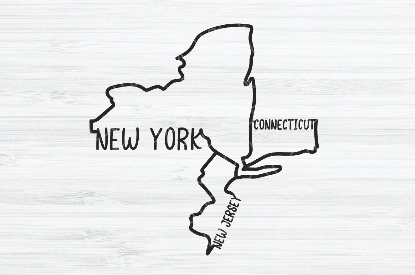 Tri-state Svg. New York Outline Svg. Connecticut Svg. New Jersey Svg ...