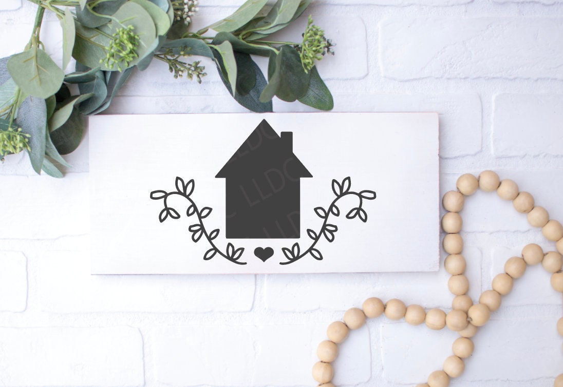 Home SVG File Wreath svg Farmhouse svg Heart svg | Etsy