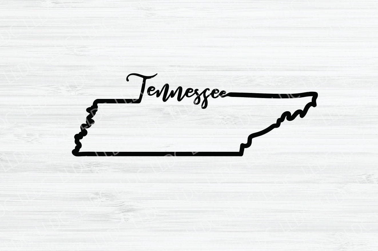 Tennessee Outline SVG. Tennessee Cursive Svg. Tennessee Vector File ...