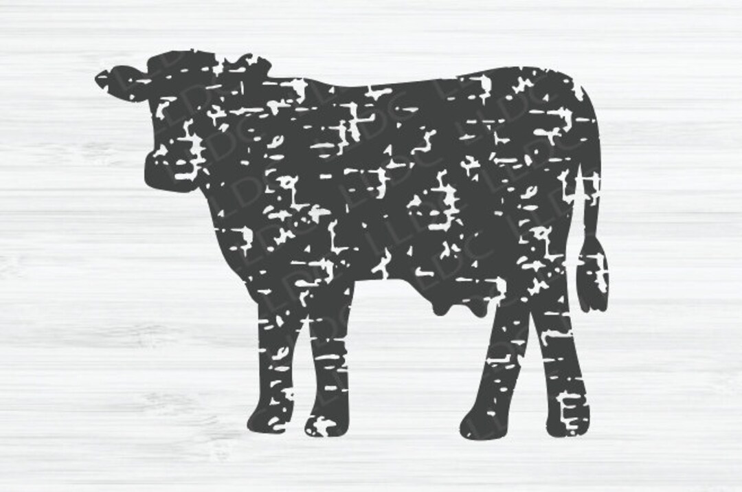 Distressed Cow Svg | Grunge Cow Svg | Grunge Svg | Farmhouse Svg File ...