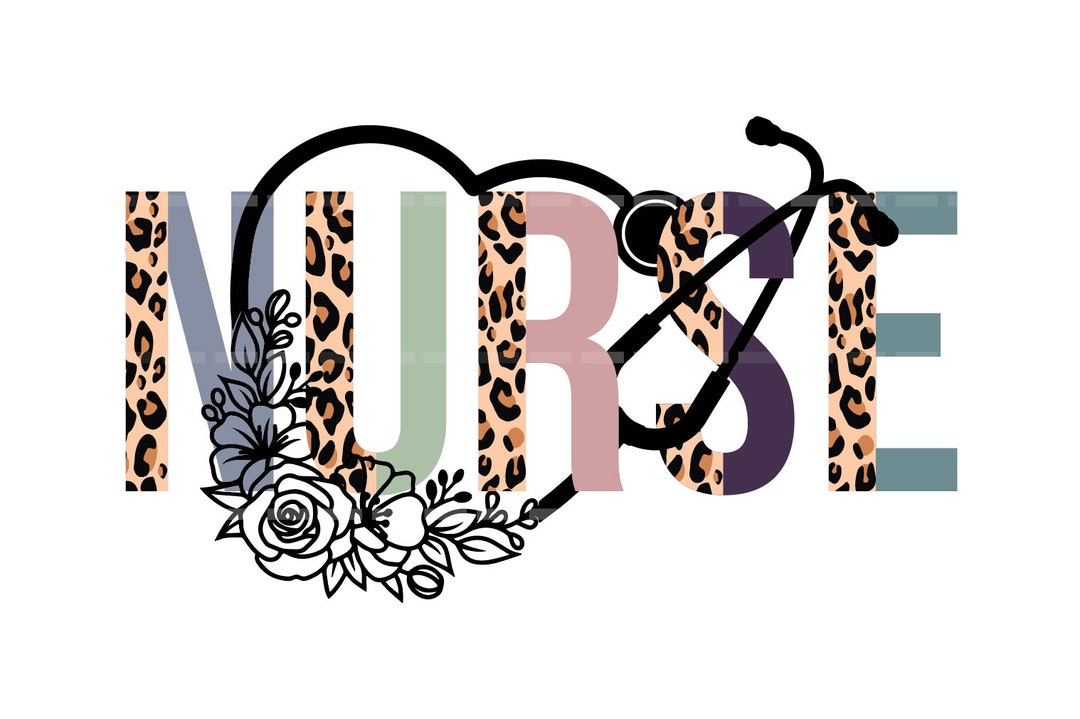 Leopard Boho Nurse Png Jpg, RN PNG, Flower Stethoscope Png, Rn ...