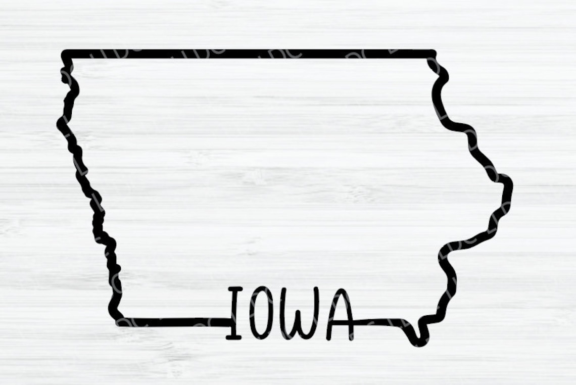 Iowa Outline SVG and PNG Files. Iowa Svg. Iowa Vector File. Iowa ...