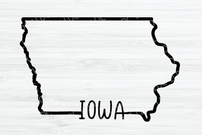 Iowa outline SVG IA cut file ia svg file. Iowa vector file Iowa shape ...