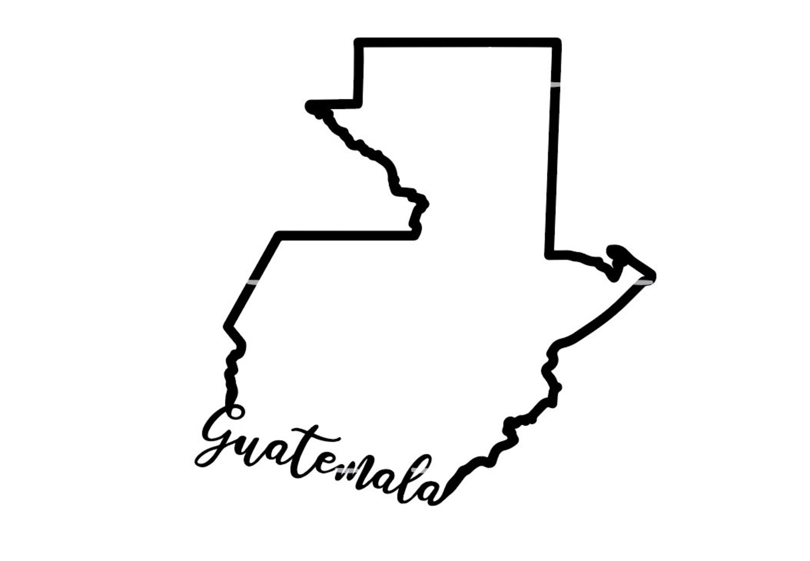 Guatemala Outline SVG PNG, Guatemala Cursive Vector, Gatemalan Design ...