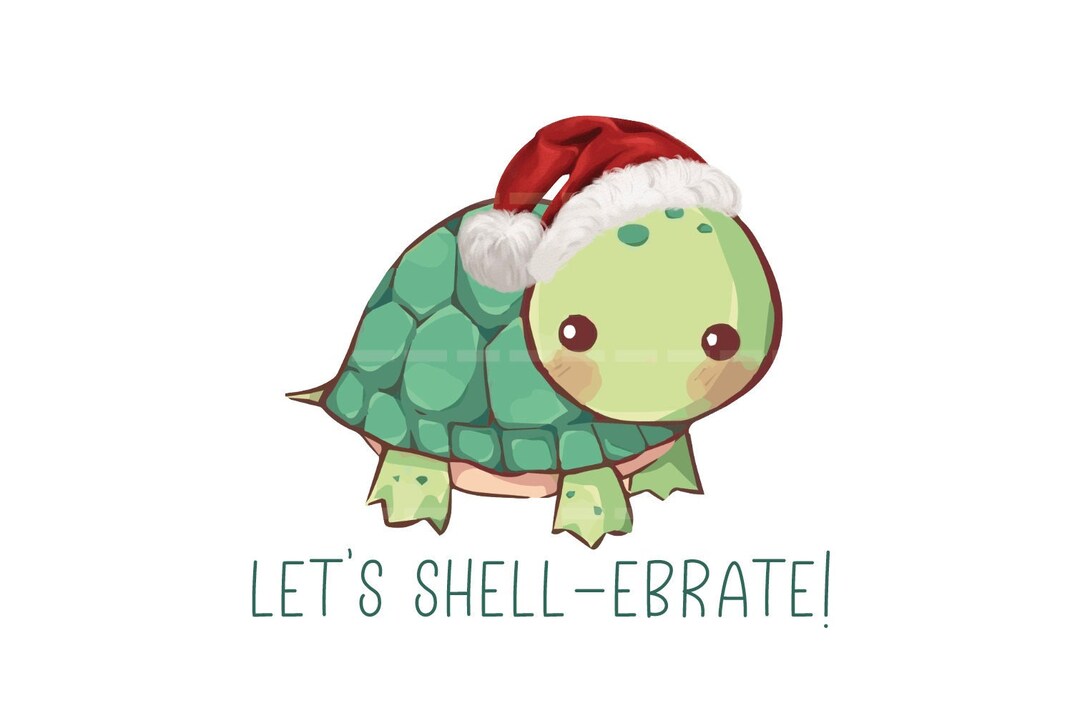 Christmas Turtle PNG, Shellebrate, Christmas Tree Png, Watercolor ...