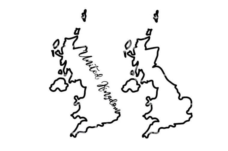 United Kingdom Outline SVG PNG United Kingdom Cursive Vector - Etsy
