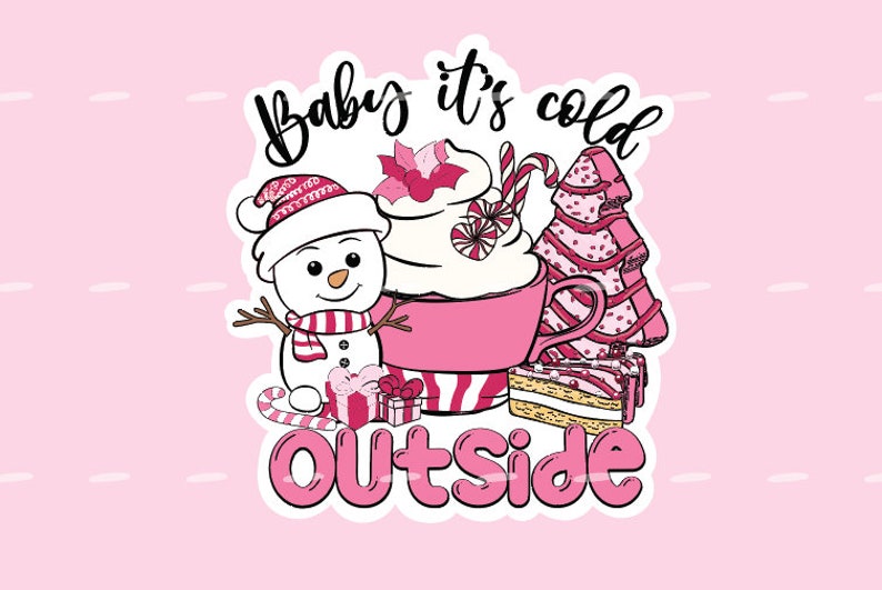 Printable Pink Christmas Digital Sticker Bundle Digital PNG - Etsy