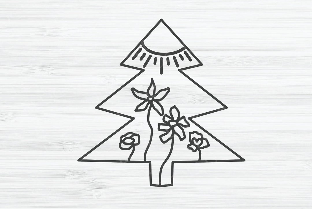 Tree Svg | Tree With Flowers Inside Svg | Adventure Svg | Flowers Svg ...