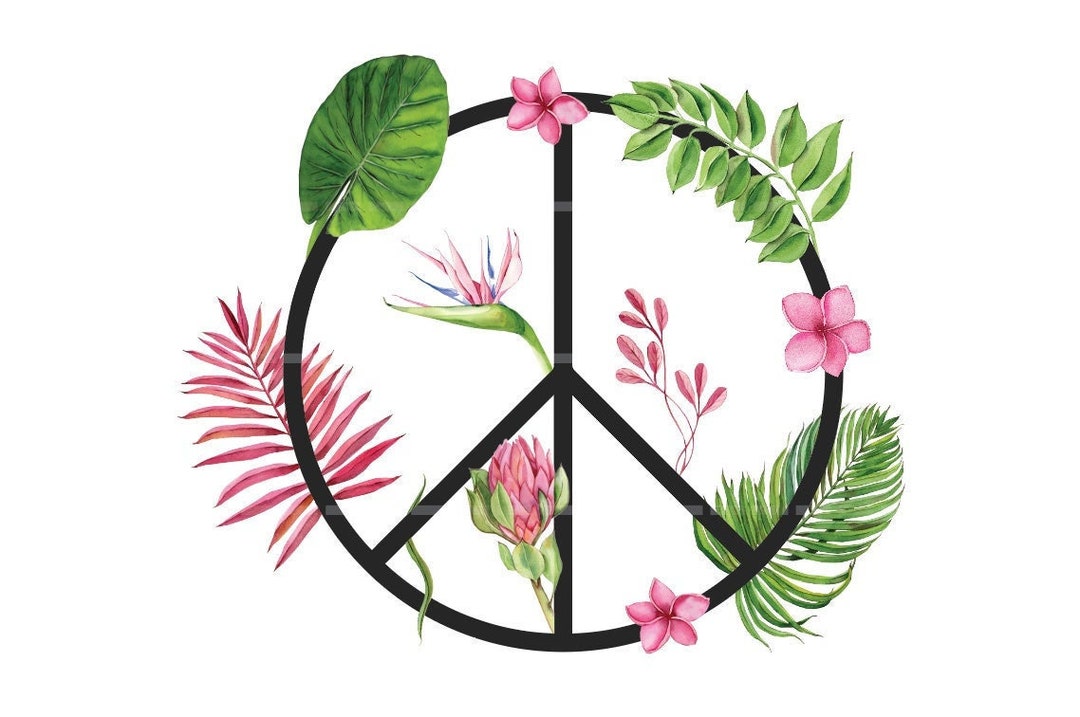 Tropical Peace Sign Png Jpg, Peace Png, Fern Png, Bird of Paradise Png ...