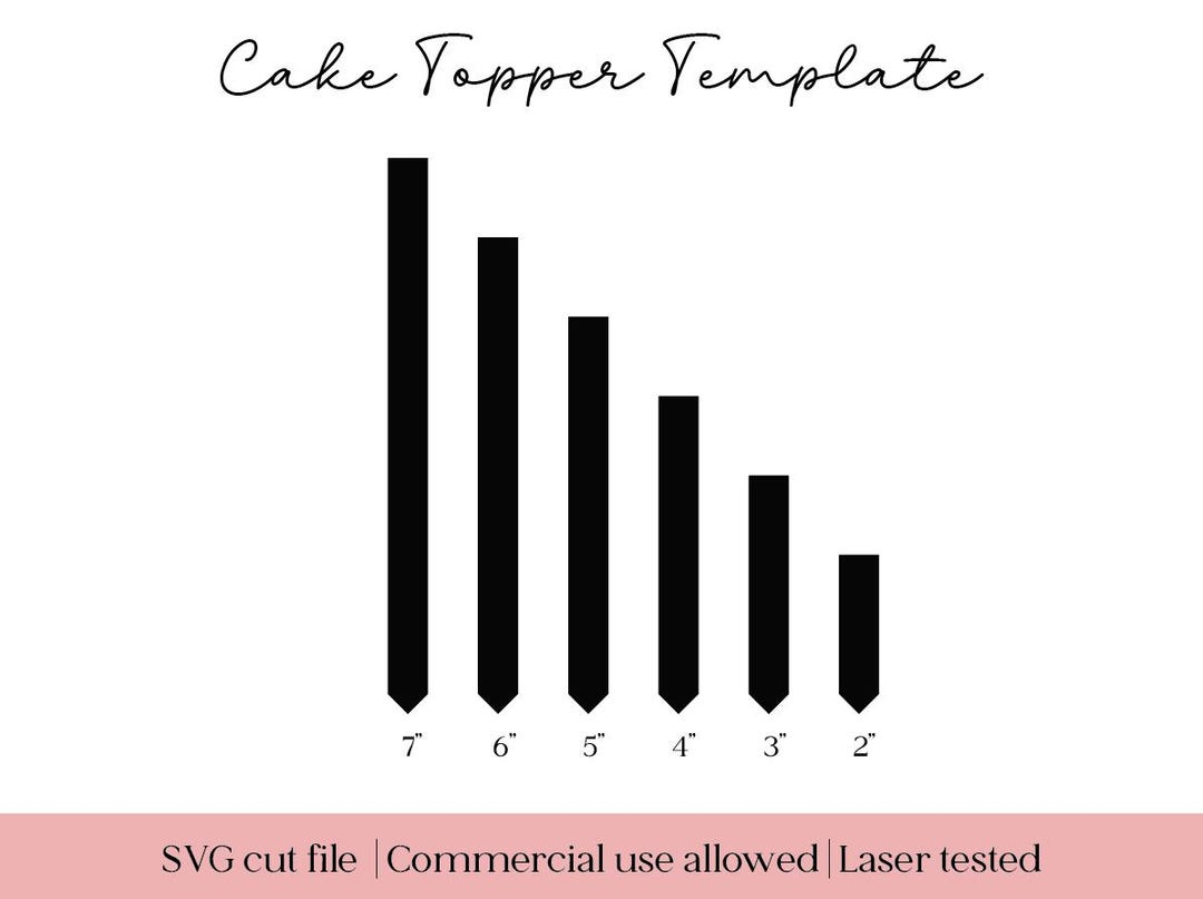 Cake Topper Template Svg, Cake Stick Svg File, Cake Topper Cut File ...