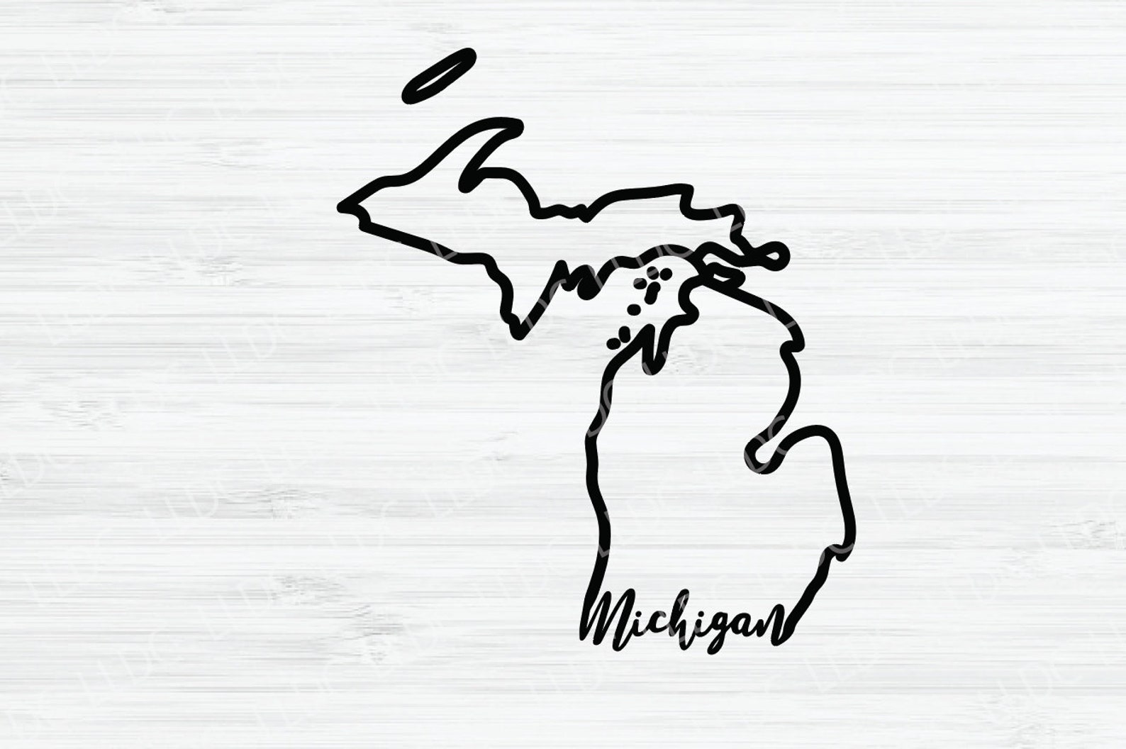 Michigan Outline SVG. Michigan Cursive Vector File. Michigan Design ...