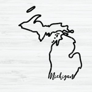 Michigan Outline SVG. Michigan Cursive Vector File. Michigan Design ...