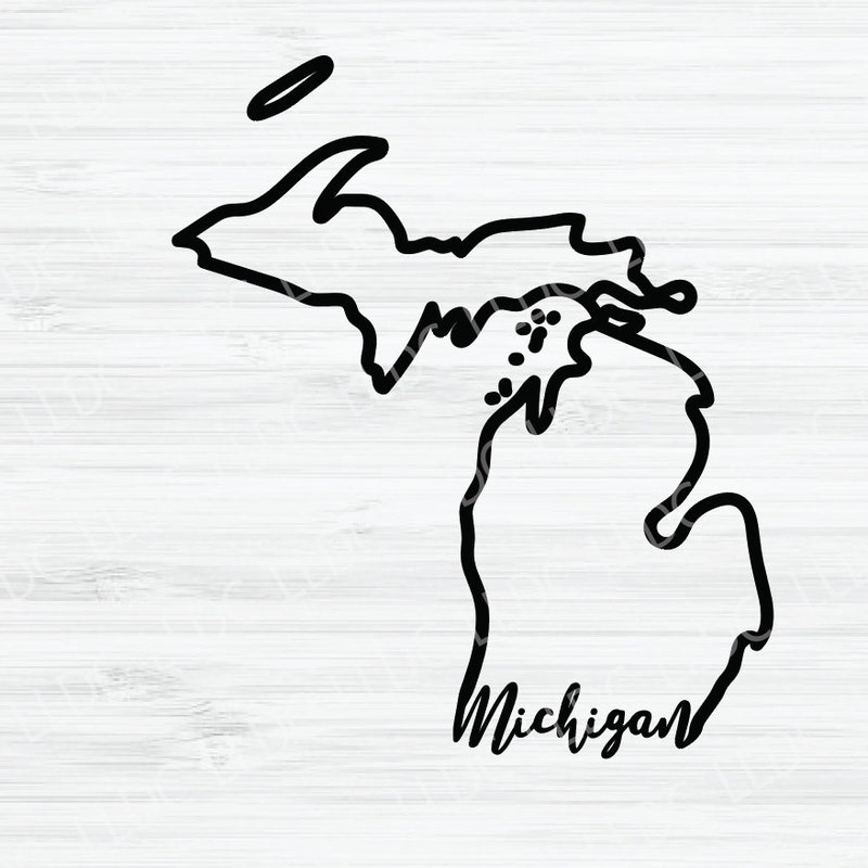 Michigan Silhouette - Etsy