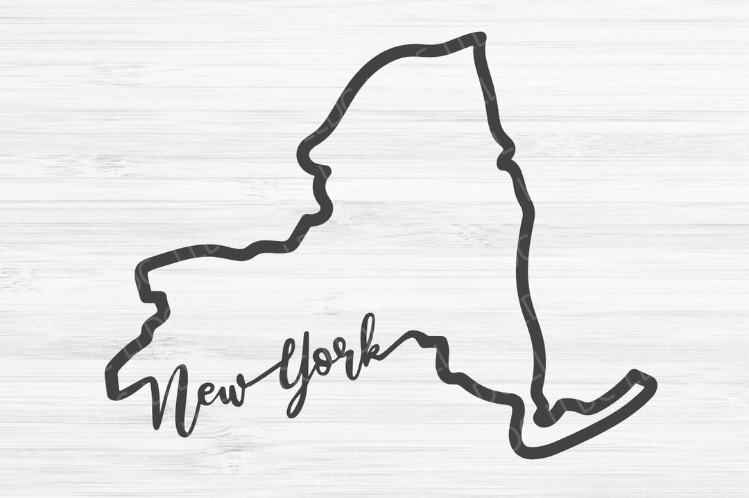 New York Outline SVG. New York Cursive Vector File. New York Design ...