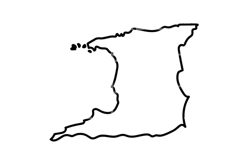 Trinidad and Tobago Outlines SVG/PNG, Trinidad Vector, Trinidad Cursive ...