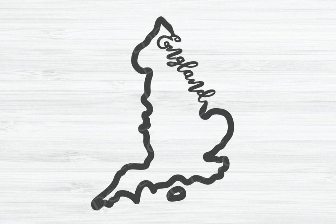 England Outline SVG England Cursive Vector File England - Etsy