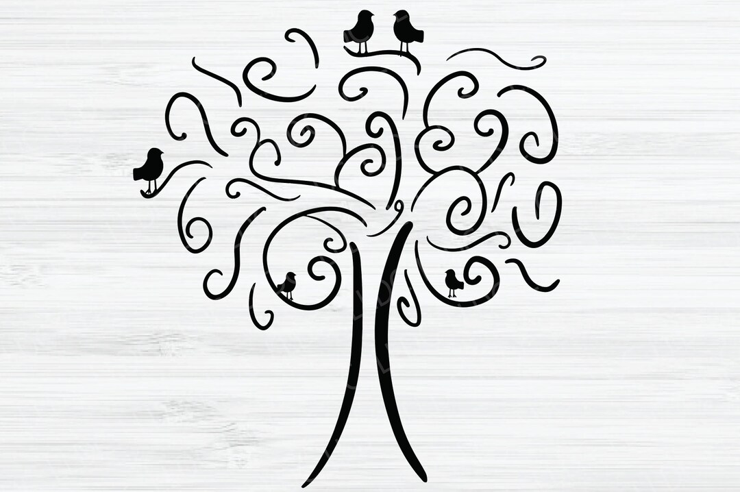 Tree With Birds SVG File. Family Tree Downloadable File. Relationship ...