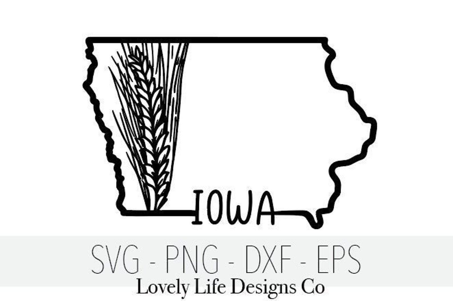 Iowa Outline SVG. Iowa Corn Svg. Iowa Vector File. Iowa Digital File ...
