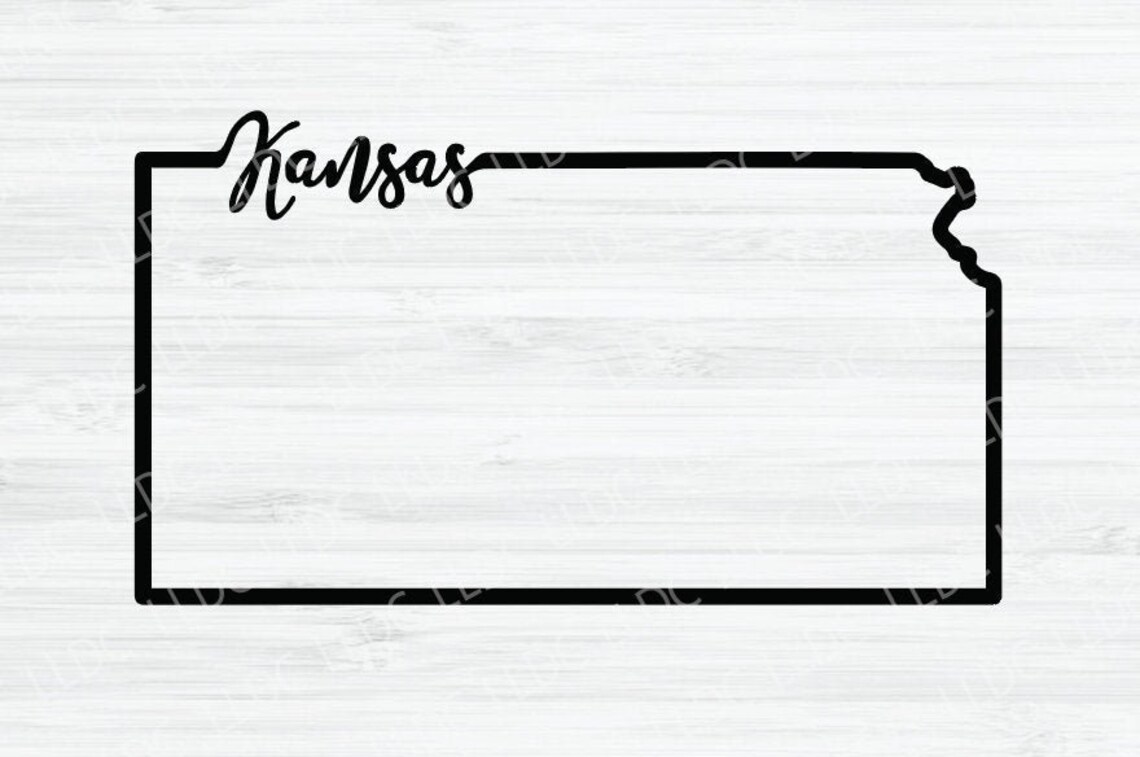 Kansas Outline SVG. Kansas Cursive Vector File. Kansas Design. - Etsy