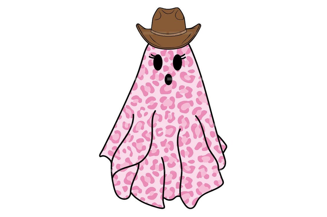Cowgirl Ghost Png Jpg, Leopard Print Ghost, Ghost Sublimation, Western ...