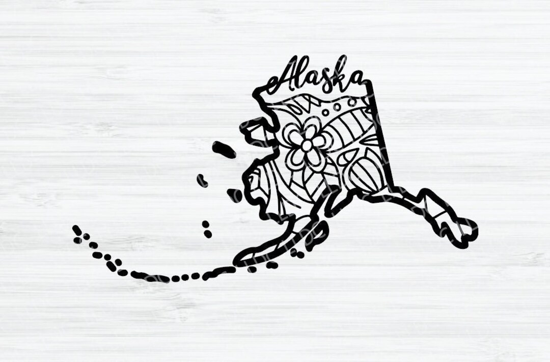 Alaska Outline SVG File. Alaska Cursive Vector File. Alaska PNG. Alaska ...