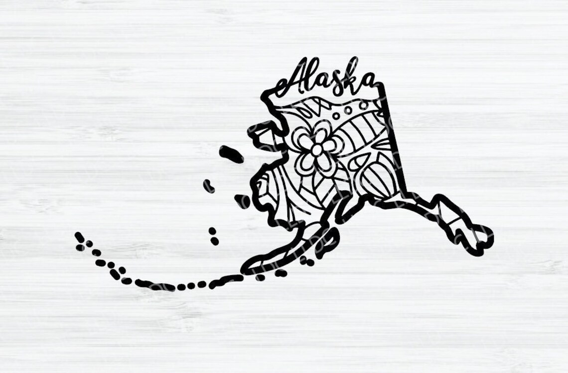 Alaska Outline SVG File. Alaska Cursive Vector File. Alaska | Etsy